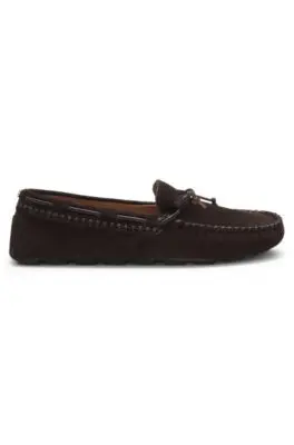 BOSS Suede Moccasins With Whipstitching