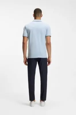 BOSS Slim-fit Polo Shirt With Contrast-stripe Details