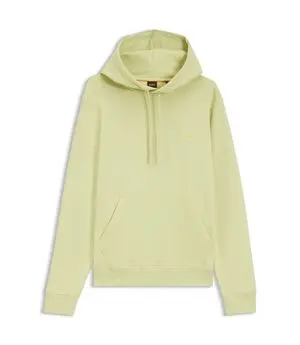 BOSS Cotton Terry Hoodie With Logo Patch - Beige