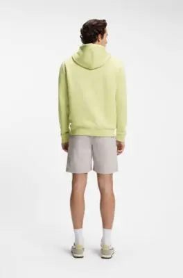 BOSS Cotton Terry Hoodie With Logo Patch - Beige