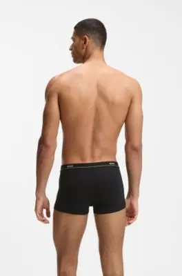 BOSS Five-pack Of Stretch-cotton Trunks With Logo Waistbands