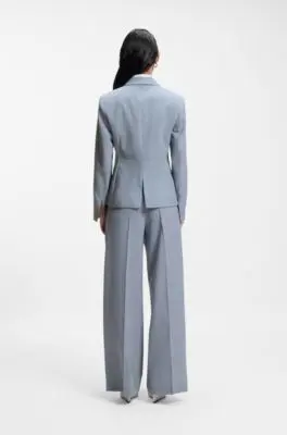 BOSS Slim-fit Blazer In Virgin Wool - Light Blue