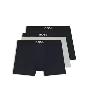 BOSS Three-pack Of Boxer Briefs In Stretch Cotton - Patterned