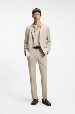 Hugo Extra-slim-fit Wool-blend Poplin Trousers