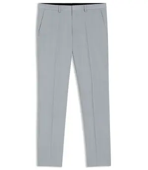 Hugo Extra-slim-fit Wool-blend Poplin Trousers - Light Blue