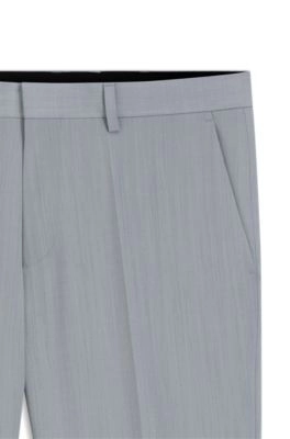 Hugo Extra-slim-fit Wool-blend Poplin Trousers - Light Blue