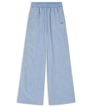 BOSS Cotton-poplin Palazzo Trousers