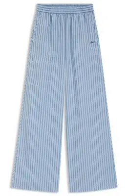 BOSS Cotton-poplin Palazzo Trousers