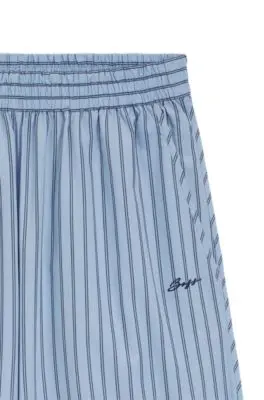 BOSS Cotton-poplin Palazzo Trousers