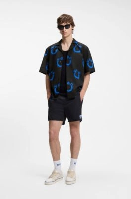 Hugo Relaxed-fit Shirt With Logo Print