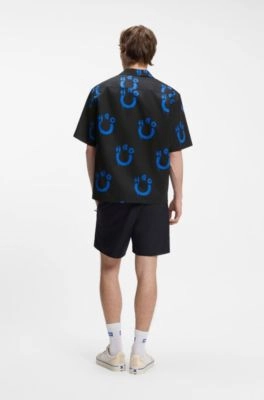 Hugo Relaxed-fit Shirt With Logo Print