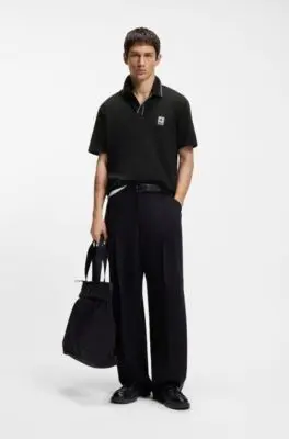 Hugo Logo-artwork Polo Shirt With Blanket Stitching