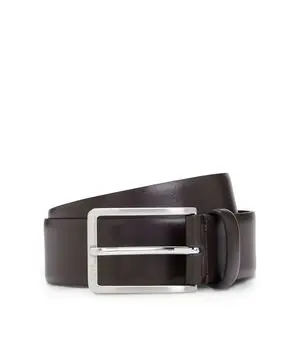 BOSS Pin-buckle Belt In Italian Leather - Dark Brown