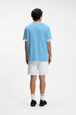 BOSS Stretch-cotton T-shirt With Country Flag And Logo