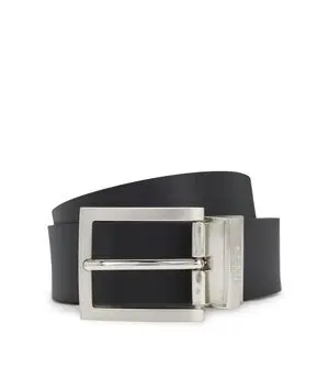Hugo Reversible Belt In Italian Leather - Black