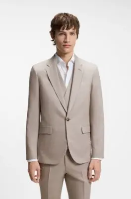 Hugo Three-piece Extra-slim-fit Suit - Light Brown