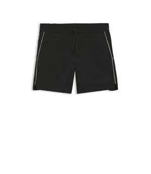 Hugo Contrast-piping Shorts With Water-repellent Finish - Black