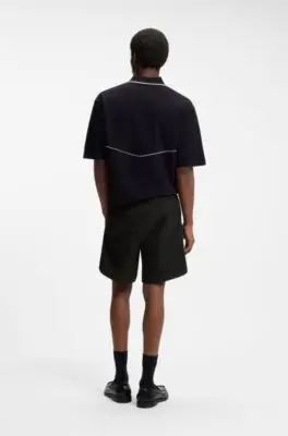 Hugo Contrast-piping Shorts With Water-repellent Finish