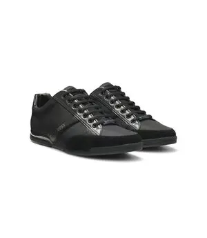 BOSS Mixed-material Lace-up Sneakers With Suede And Faux Leather