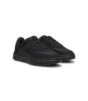 Hugo Lace-up Trainers With Monogram Detailing - Black