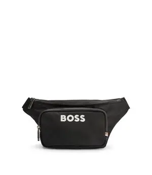 BOSS Structured Belt Bag With Contrast Logo - Black