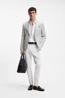 BOSS Checked Slim-fit Jacket