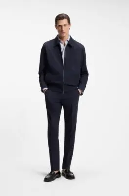 BOSS Printed Slim-fit Shirt In Performance-stretch Jersey