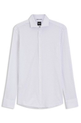 BOSS Printed Slim-fit Shirt In Performance-stretch Jersey - Patterned
