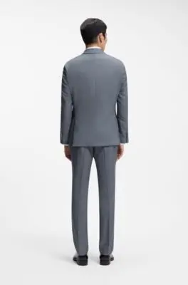 BOSS Two-piece Slim-fit Suit In Virgin Wool And Silk - Blue