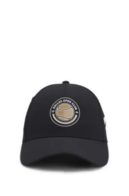 BOSS Five-panel Cap With Tennis Artwork - Black