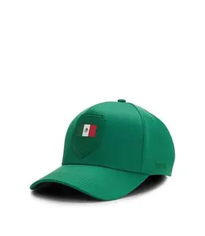 BOSS Cap In Lustrous Twill With Country-flag Badge - Mexico