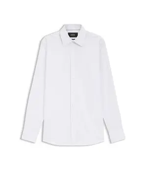 BOSS Striped Slim-fit Shirt In Italian-made Cotton - Dark Blue