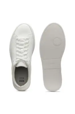 BOSS Low-top Trainers With Woven And Grained Effects - White