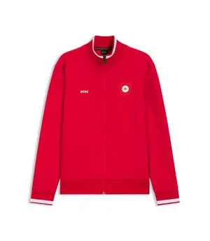 BOSS Cotton-blend Zip-up Sweatshirt With Flag Patch - Canada
