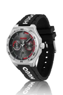 Hugo Silver-tone Watch With Logo Strap