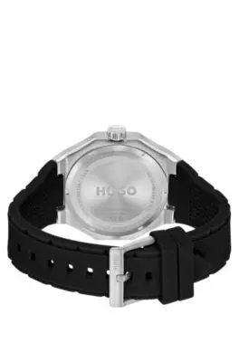 Hugo Silver-tone Watch With Logo Strap