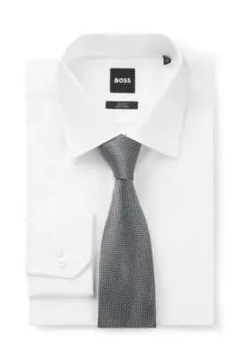 BOSS Jacquard-pattern Silk Tie - Light Blue