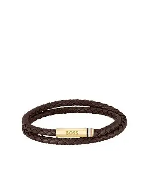 BOSS Braided Leather Cuff With Logo Closure - Assorted Pre Pack