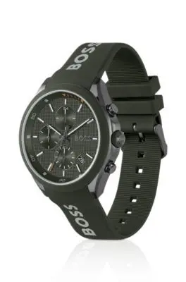 BOSS Chronograph Watch With Branded Silicone Strap