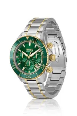 BOSS Sealiner Two-tone Chronograph Watch With Green Dial - Assorted Pre Pack
