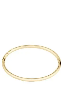 BOSS Gold-tone Logo Bangle