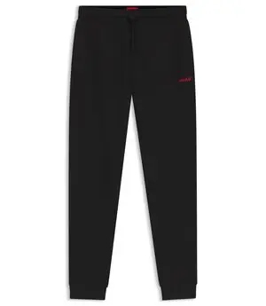 Hugo Embroidered-logo Pyjama Bottoms In A Cotton Blend