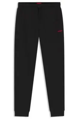 Hugo Embroidered-logo Pyjama Bottoms In A Cotton Blend
