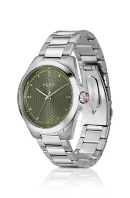 Hugo Seam Stainless-steel Watch With Textured Dial