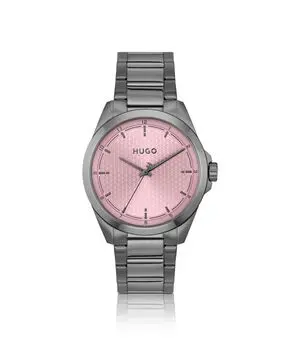 Hugo Gray-plated Watch With Textured Dial - Assorted Pre Pack