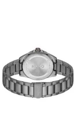 Hugo Gray-plated Watch With Textured Dial