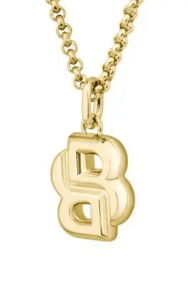 BOSS Gold-tone Necklace With Monogram Pendant