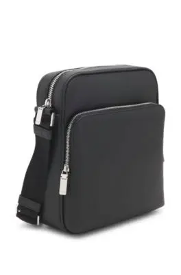 BOSS Reporter Bag In Natural-grain Italian Leather