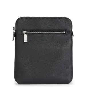 BOSS Emed-logo Envelope Bag In Italian Leather - Black