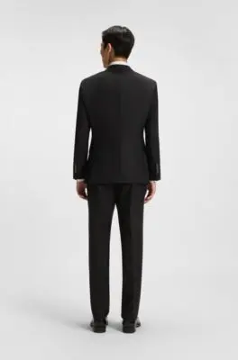 BOSS Slim-fit Jacket In Stretch Wool - Black